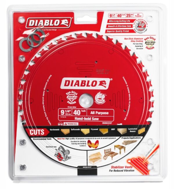 Diablo 9.25 in. / 235mm 40T General purpose Saw Blade - Hector Jones