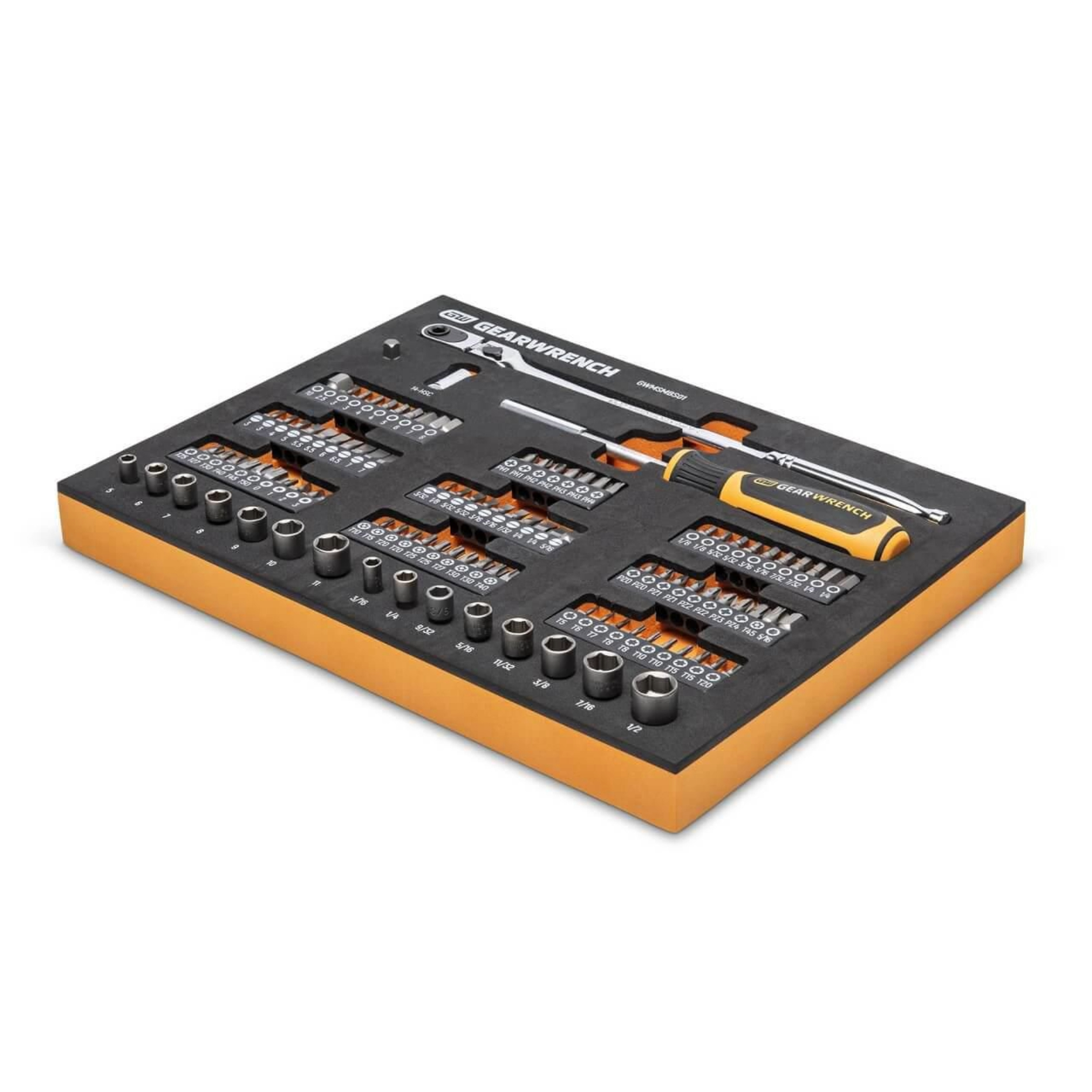 GEARWRENCH 105Pc 1/4in. Drive Slim Head Mechanics Tool Set in EVA Tray ...
